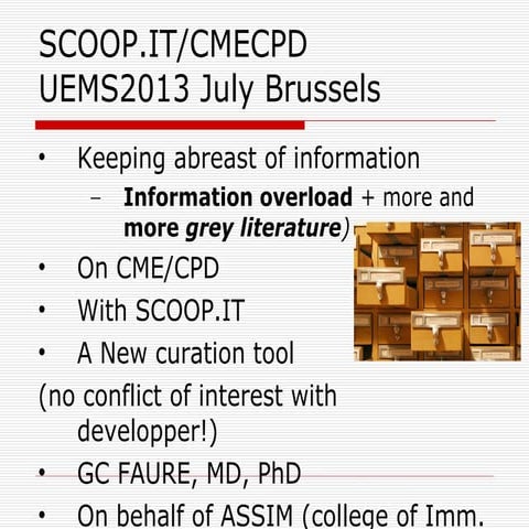UEMS EACCME 2013 Scoopit cme/cpd | PPT