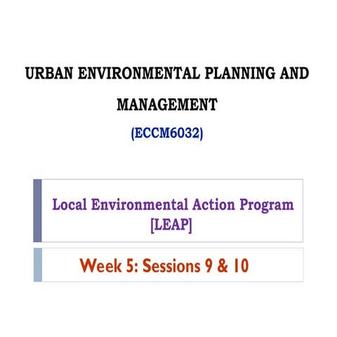 Local Environmental action plan preparation | PPT