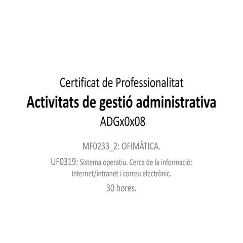 UF0319 Sistema operatiu Internet Correu | PDF