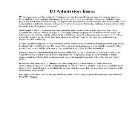 Uf Admission Essay | PDF