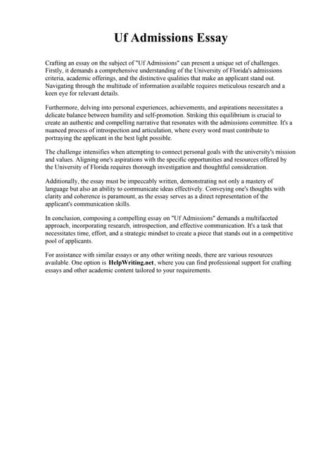 University Of Central Florida Essay | PDF