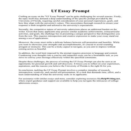 Uf Essay Prompt. 016 Uf College Application Essay Fun Facts About ...