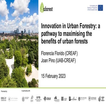 Innovation in urban forestry: a pathway to maximising the benefits of ...