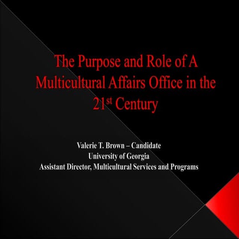 Purpose and Role of Multicultural Affairs in 21st Century | PPTX ...