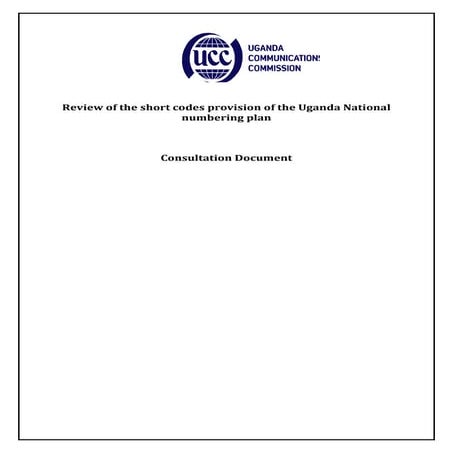Uganda Communications Commission - Number Application consultation | PDF