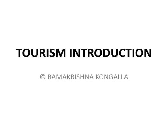 Introduction to Tourism | PPT