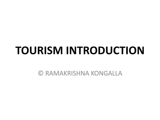 Introduction to Tourism | PPT
