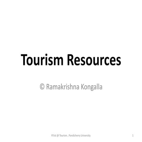 Tourism Resources | PPTX