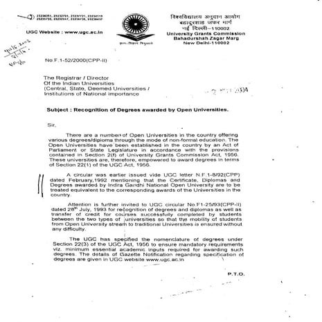 Ugc approval letter_1 | PDF