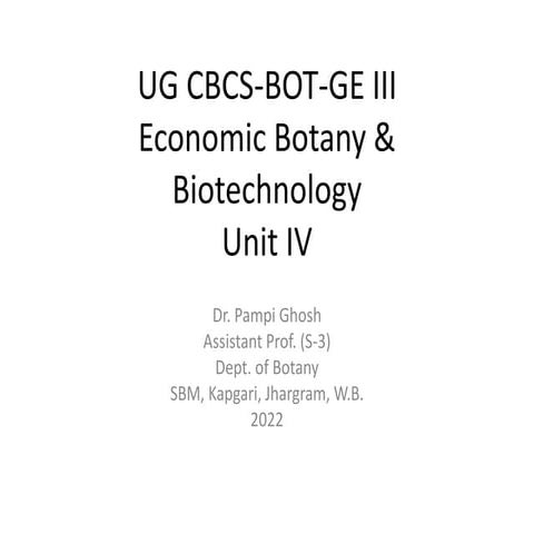 Ug bot cbcs sem iii ge iii | PPTX