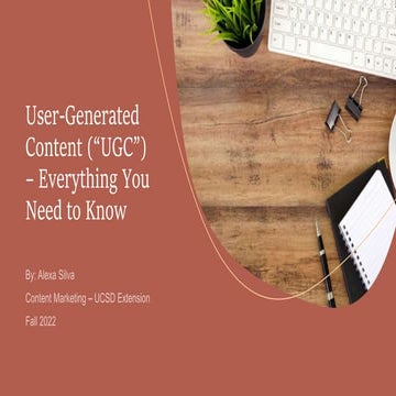 UGC Content Marketing .pptx | Marketing and Advertising | Business