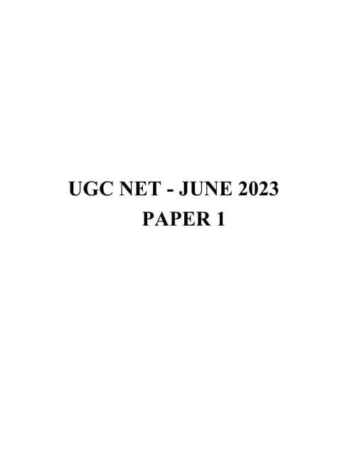 UGC NET December 2023 Paper 1.pdf | Geology | Science
