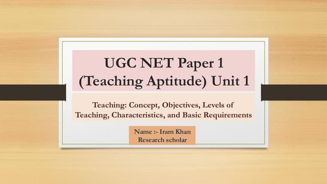 PPT on Teaching aptitude | PPTX | Educational Assessment | Education