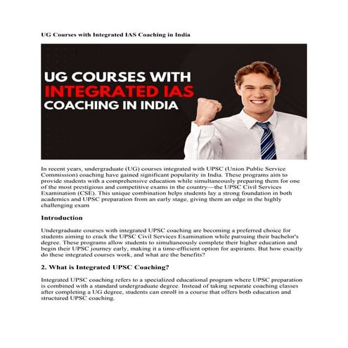 UG Courses with Integrated IAS Coaching in India.docx
