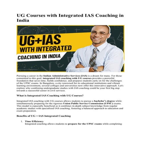 UG Courses with Integrated IAS Coaching in India...docx