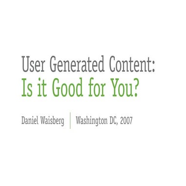 User Generated Content - Measuring The Voice Of The Customer | PPT