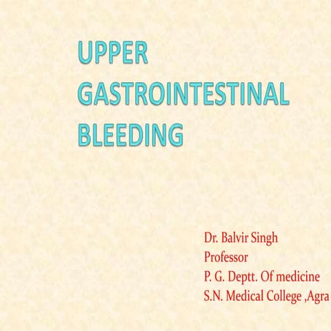 upper G I Bleed (non variceal) | PPTX | Digestive Disorders | Diseases and Conditions