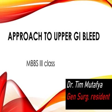 UGI for MBBS 3 guide to history, examination and acute management | PPT