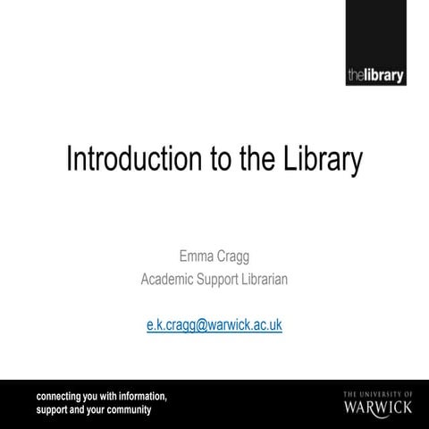 Undergraduate Library Induction | PPTX