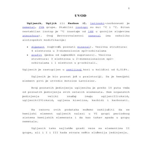 Ugljenik hemija | PDF