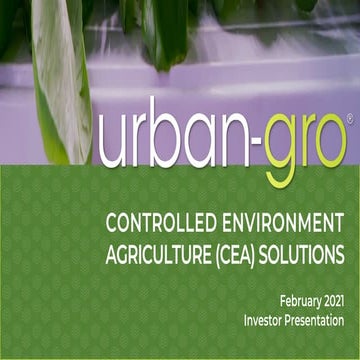 urban-gro Investor Presentation | PDF
