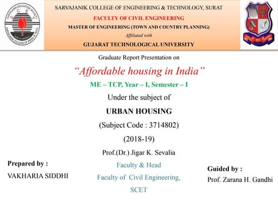 Affordable Housing In India | PDF | Government Support and Welfare ...