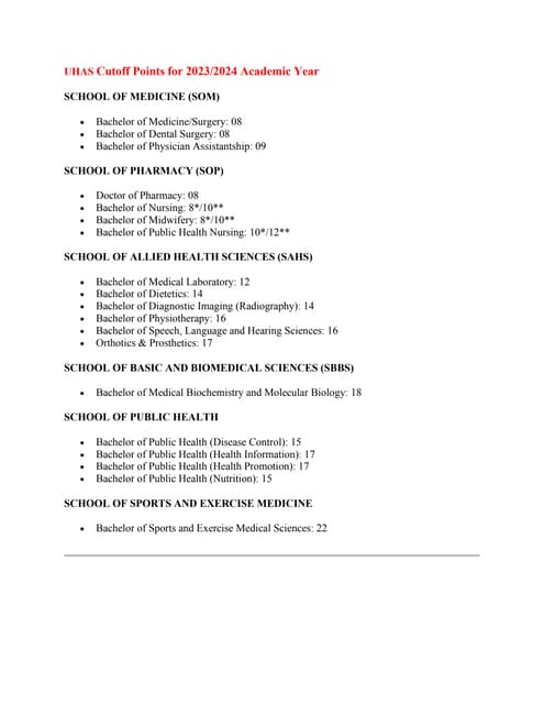 See the cut-off grades for the KNUST 2024/2025 undergraduate admissions | PDF