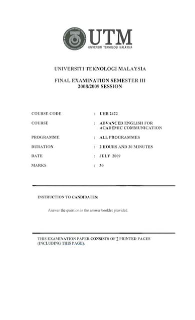 Amended utm diploma_201320142_jadual_peperiksaan_akhir_with_venue_ | PDF