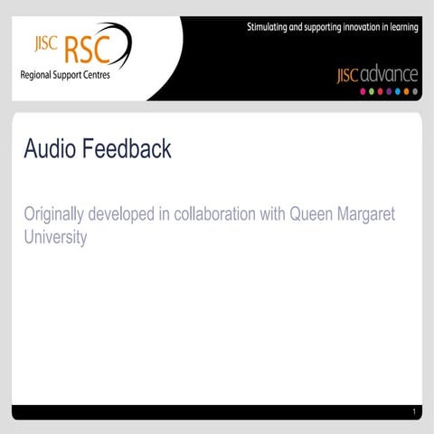 Using Audio Feedback: What, Why How | PPT