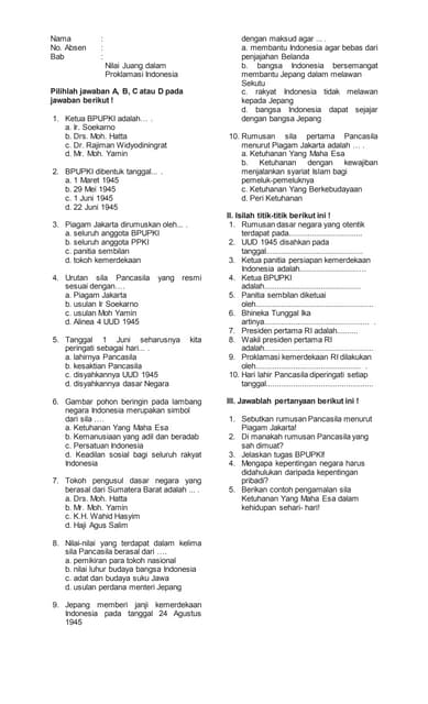Soal uts bahasa indonesia kelas 6 semester 2 | PDF