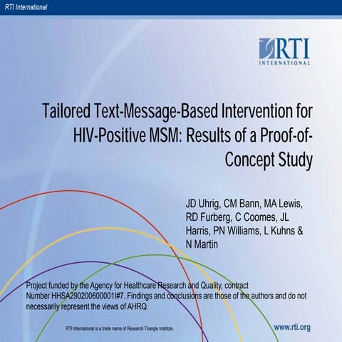Tailored Text-Message-Based Intervention for HIV-Positive MSM: Results ...