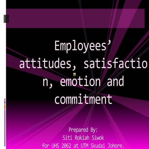 Uhs 2062 Employees Attitudes, Satisfaction And Commitment (2010) | PPT