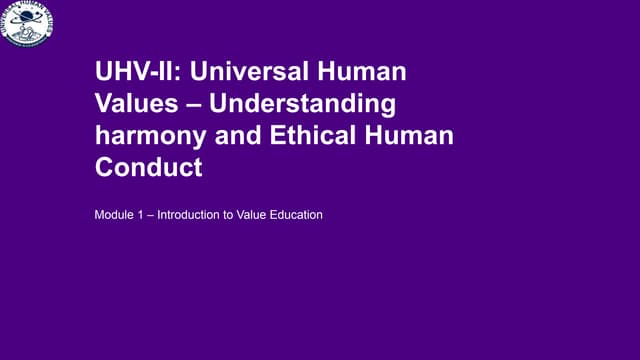 Human Values unit 1 | PDF