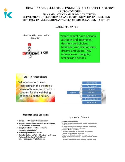 Human values unit 2 notes | PDF