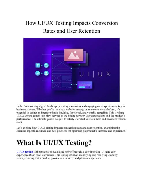 The Role Of Ui Ux Testing In Mobile App Developmentppt 5545