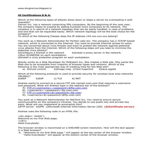 Ui certification q&a | PDF