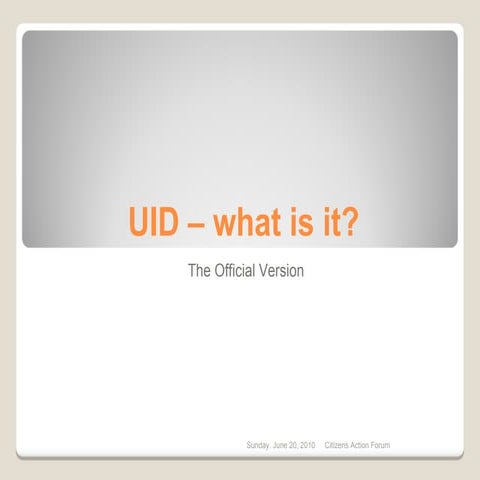 UID, branded, "Aadhaar" - The deceit of the UIDAI Database | PDF