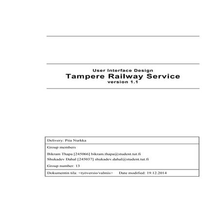 USER INTERFACE DEVELOPMENT FOR TRAIN SERVICES - TAMPERE CITY | PDF ...