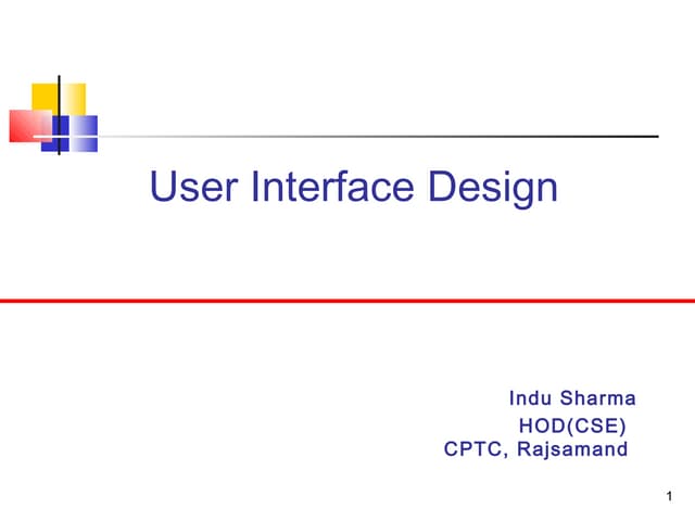 User Interface Design in Software Engineering SE15
