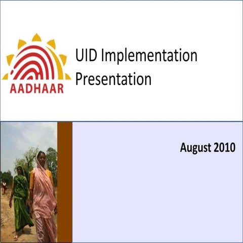Uid overview english | PPT | Government Support and Welfare | Financial ...