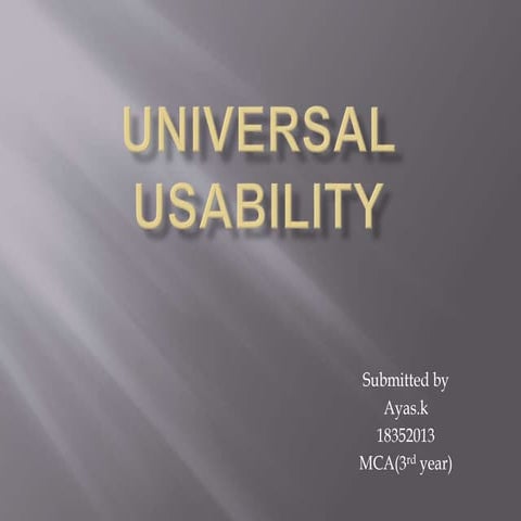 universal usability | PPT