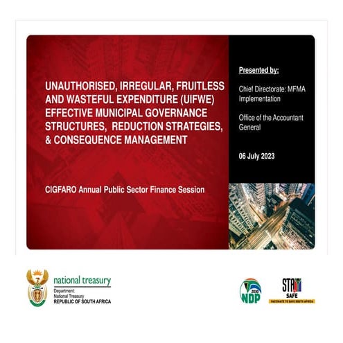 Unauthorized, Irregular, Fruitless and Wasteful expenditure | PDF
