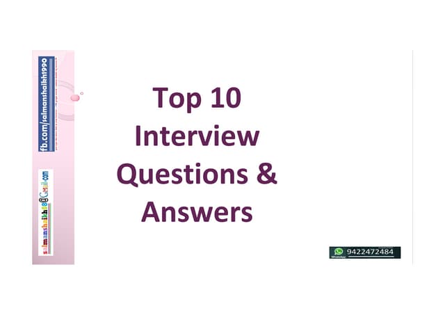 Common questions for Interview | PPTX
