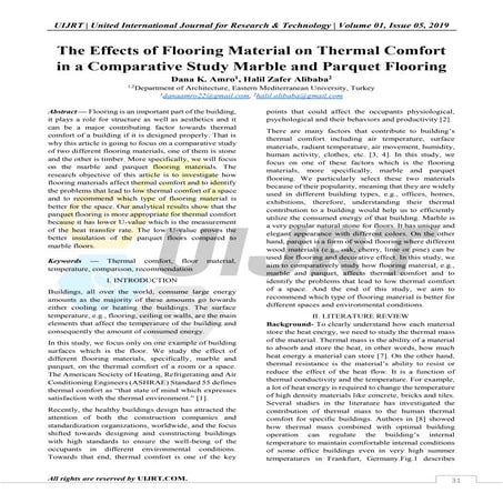 The Effects of Flooring Material on Thermal Comfort in a Comparative ...