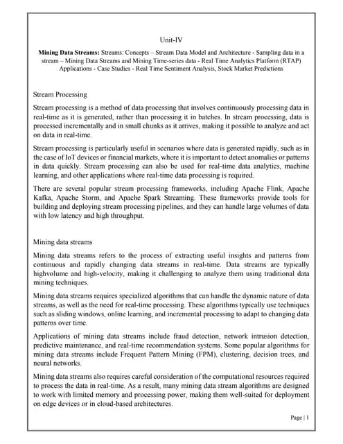 Uint-4 Mining Data Stream.pdf | Cloud Computing | Internet Uint-4 Mining Data Stream.pdf | Cloud Computing | Internet