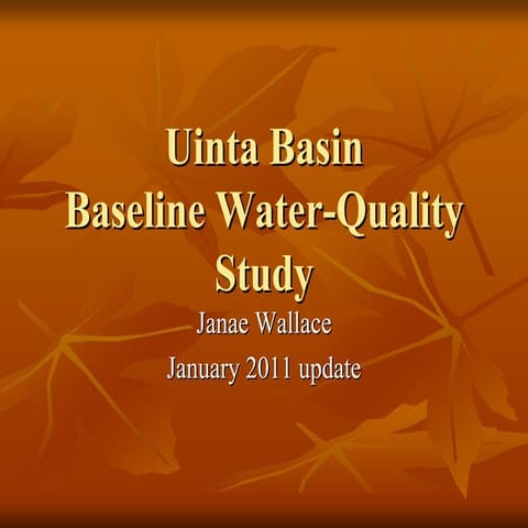 Uinta Basin baseline water quality study | PDF