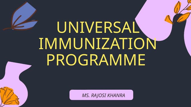 Universal immunisation program | PPTX