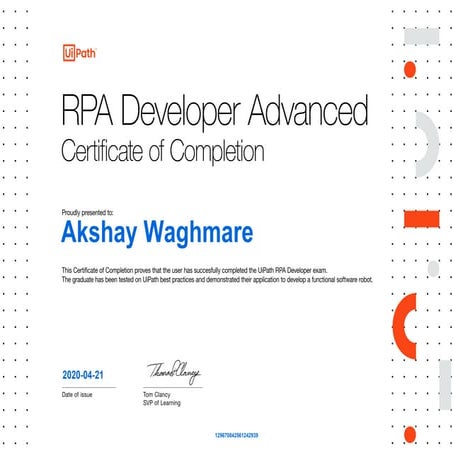 UiPath RPA Developer Advanced Certification | PDF