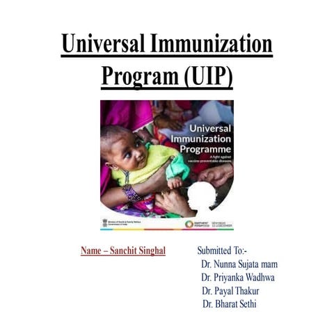 Universal immunization programme | PDF