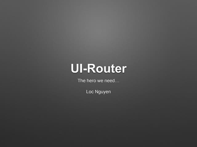 Ui Router Ppt